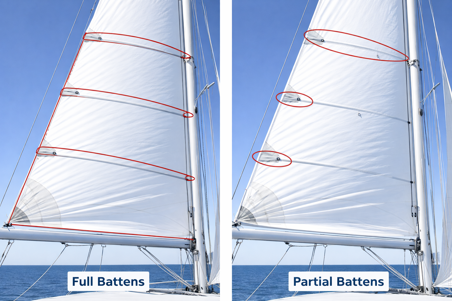 Trimming the Mainsail: Full-Batten vs. Partial-Batten Pros & Cons